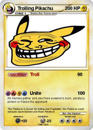 Pokémon Trolling Pikachu - Troll - My Pokemon Card