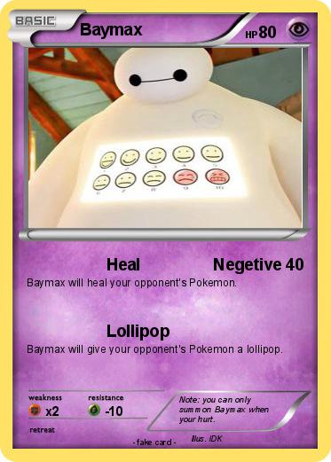 Pokémon Baymax 151 151 - Heal Negetive 40 - My Pokemon Card