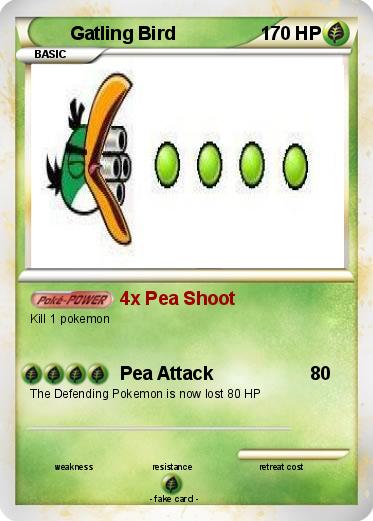 Pokémon Gatling Bird - 4x Pea Shoot - My Pokemon Card