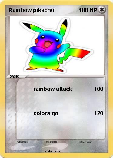 Pokémon Rainbow pikachu 24 24 - rainbow attack - My Pokemon Card