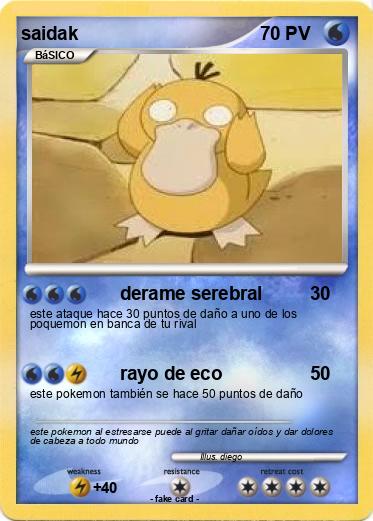 Pokémon saidak - derame serebral - Mi carta pokémon