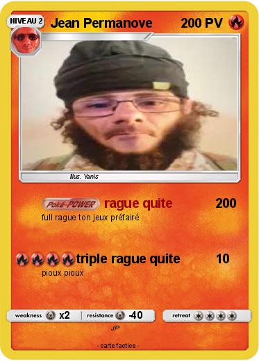 Pokémon Jean Permanove - rague quite - Ma carte Pokémon
