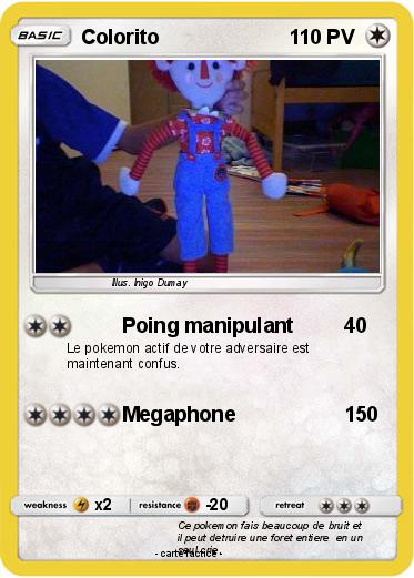 Pokémon Colorito - Poing manipulant - Ma carte Pokémon