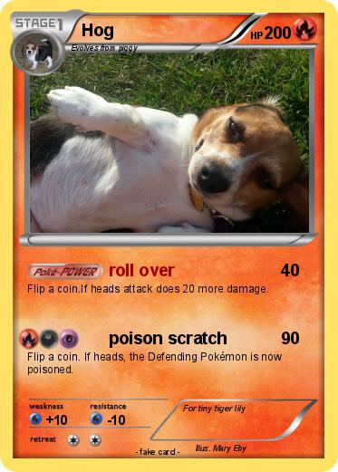 Pokémon Hog 35 35 - roll over - My Pokemon Card