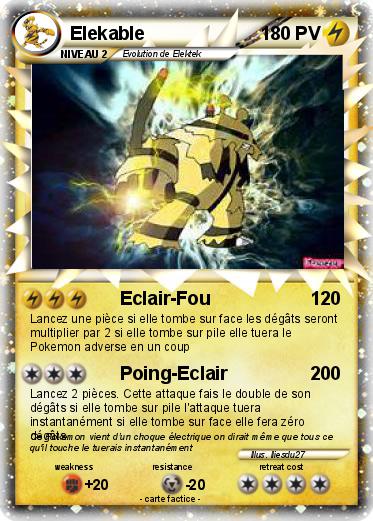 Pokémon Elekable 282 282 - Eclair-Fou - Ma carte Pokémon
