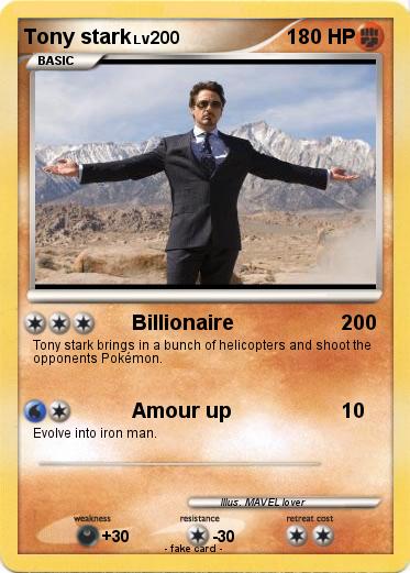 Pokémon Tony stark 96 96 - Billionaire - My Pokemon Card