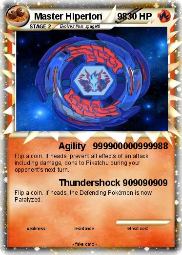 Pokémon Master Hiperion 98 98 - Agility 999900000999988 - My Pokemon Card