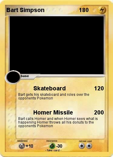Pokémon Bart Simpson 508 508 - Skateboard - My Pokemon Card