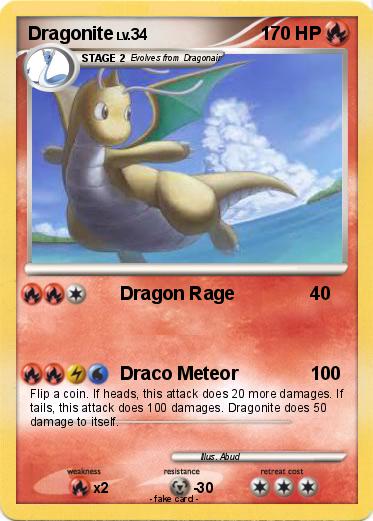 Pokémon Dragonite 553 553 - Dragon Rage - My Pokemon Card