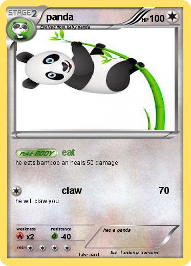 Pokémon panda 639 639 - eat - My Pokemon Card
