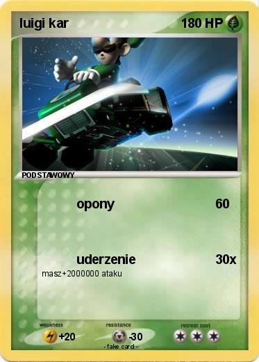 Pokémon luigi kar - opony - Twoja własna karta pokemon