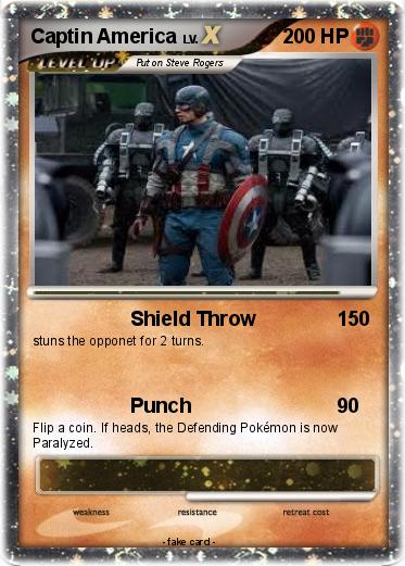 Pokémon Captin America 11 11 - Shield Throw - My Pokemon Card