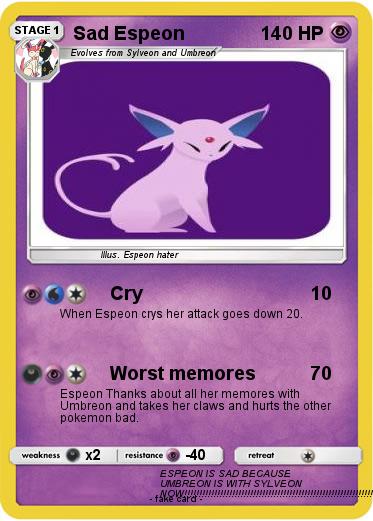 Pokémon Sad Espeon - Cry - My Pokemon Card