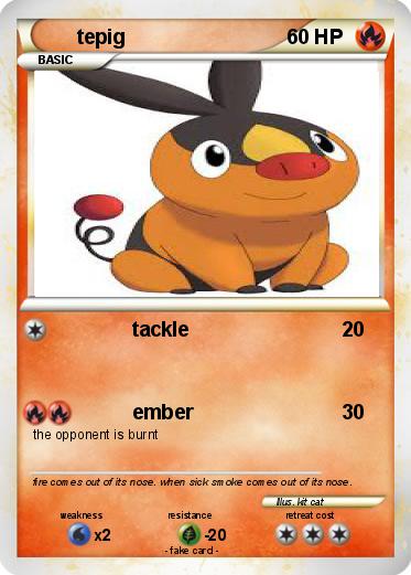 Pokémon tepig 939 939 - tackle - My Pokemon Card