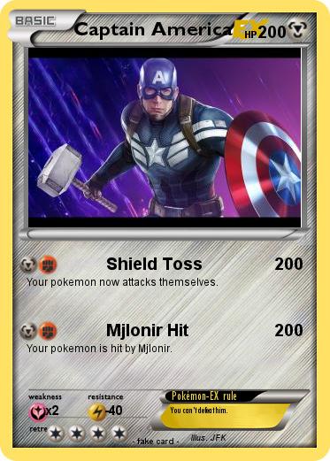 Pokémon Captain America 496 496 - Shield Toss - My Pokemon Card