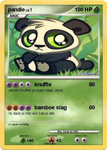 Pokémon pandie 3 3 - knuffie - My Pokemon Card