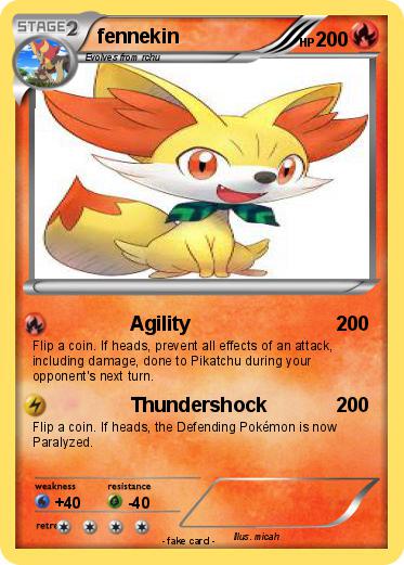 Pokémon fennekin 515 515 - Agility - My Pokemon Card