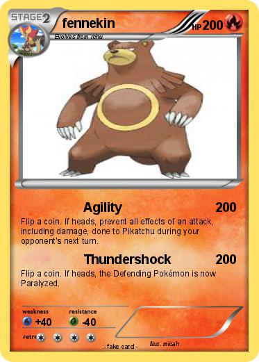 Pokémon fennekin 516 516 - Agility - My Pokemon Card