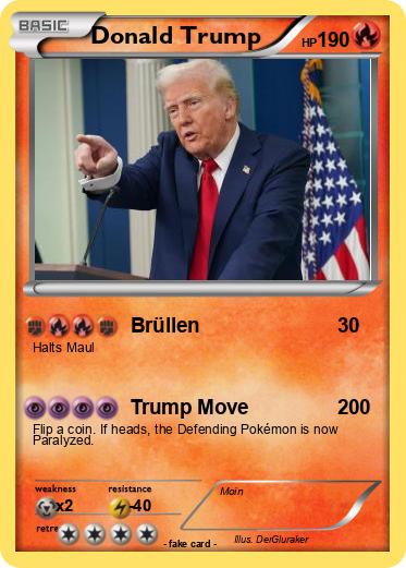 Pokémon Donald Trump 5335 5335 - Brüllen - My Pokemon Card