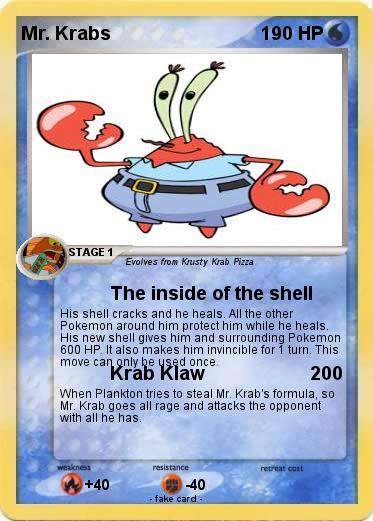 Pokémon Mr Krabs 288 288 - The inside of the shell - My Pokemon Card