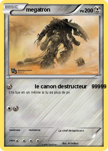 Pokémon megatron 482 482 - le canon destructeur 99999 - Ma carte Pokémon