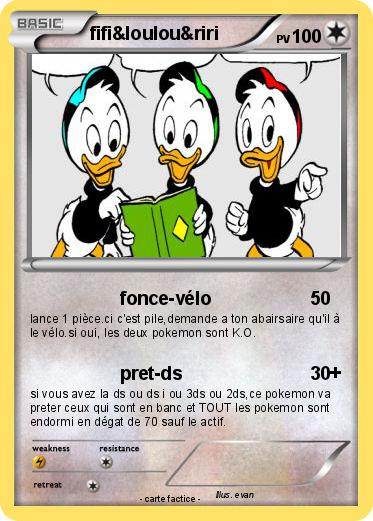 Pokémon fifi loulou riri - fonce-vélo - Ma carte Pokémon