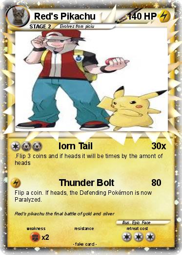 Pokémon Red s Pikachu 13 13 - Iorn Tail - My Pokemon Card