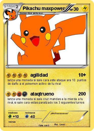 Pokémon Pikachu maxpower - agilidad - My Pokemon Card