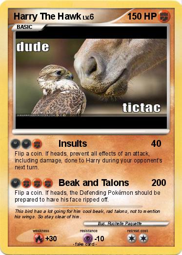 Pokémon Harry The Hawk - Insults - My Pokemon Card