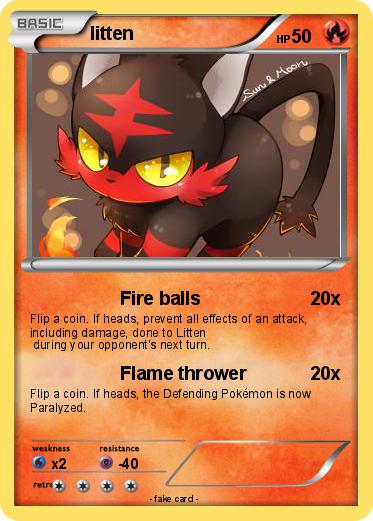 Pokémon litten 153 153 - Fire balls - My Pokemon Card