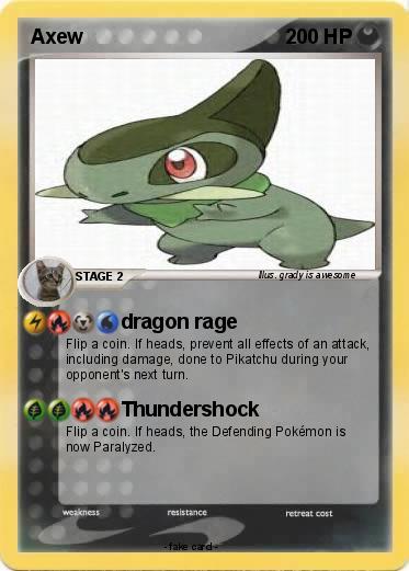 Pokémon Axew 162 162 - dragon rage - My Pokemon Card