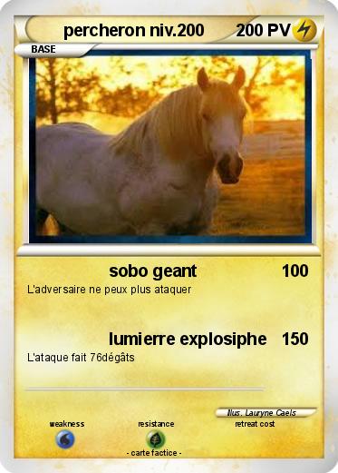 Pokémon percheron niv 200 200 - sobo geant - Ma carte Pokémon