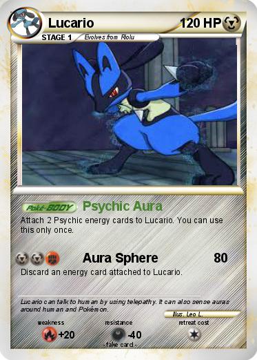 Pokémon Lucario 3234 3234 - Psychic Aura - My Pokemon Card