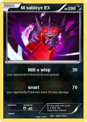 Pokémon M sableye EX 9 9 - Will o wisp - My Pokemon Card