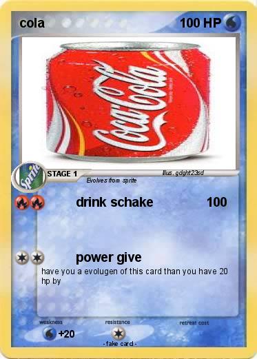Pokémon cola 7 7 - drink schake 100 - My Pokemon Card