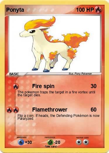 Pokémon Ponyta 344 344 - Fire spin - My Pokemon Card