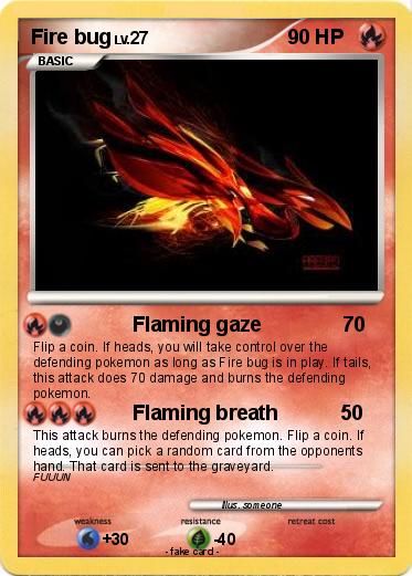 Pokémon Fire bug 2 2 - Flaming gaze - My Pokemon Card