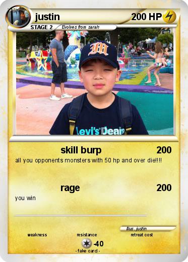 Pokémon justin 5708 5708 - skill burp - My Pokemon Card