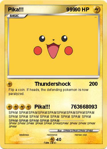 Pokémon Pika 999 1 1 - Thundershock - My Pokemon Card