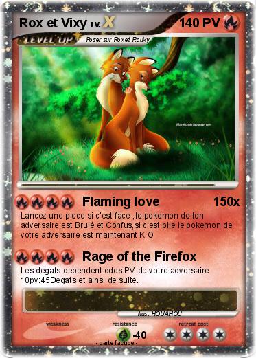 Pokémon Rox et Vixy - Flaming love x - Ma carte Pokémon