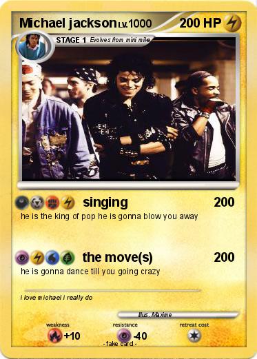 Pokémon Michael jackson 1316 1316 - singing - My Pokemon Card