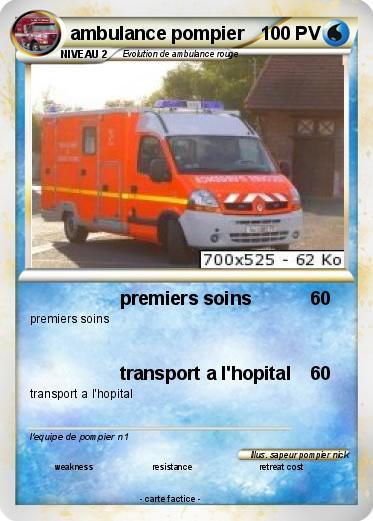 Pokémon ambulance pompier - premiers soins - Ma carte Pokémon