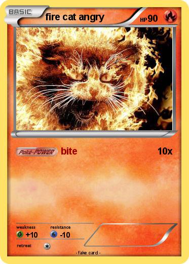 Pokémon fire cat angry - bite - My Pokemon Card