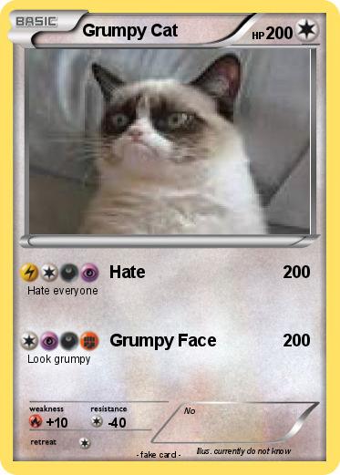 Pokémon Grumpy Cat 367 367 - Hate - My Pokemon Card