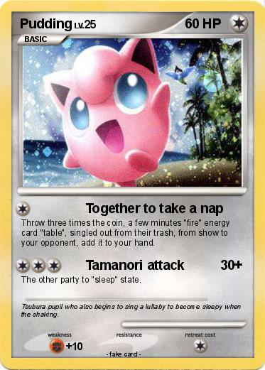 Pokémon Pudding 33 33 - Together to take a nap - My Pokemon Card
