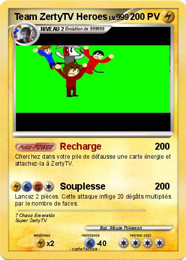 Pokémon Team ZertyTV Heroes - Recharge - Ma carte Pokémon