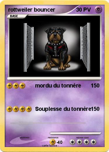 Pokémon rottweiler bouncer - mordu du tonnère - Ma carte Pokémon