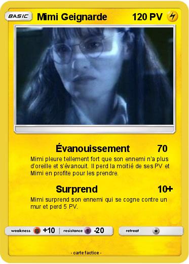 Pokémon Mimi Geignarde - Évanouissement - Ma carte Pokémon