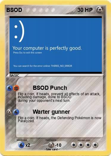 Pokémon BSOD 29 29 - BSOD Punch - My Pokemon Card