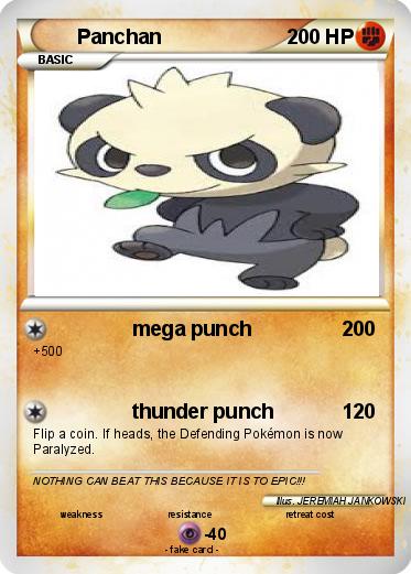 Pokémon Panchan 1 1 - mega punch - My Pokemon Card